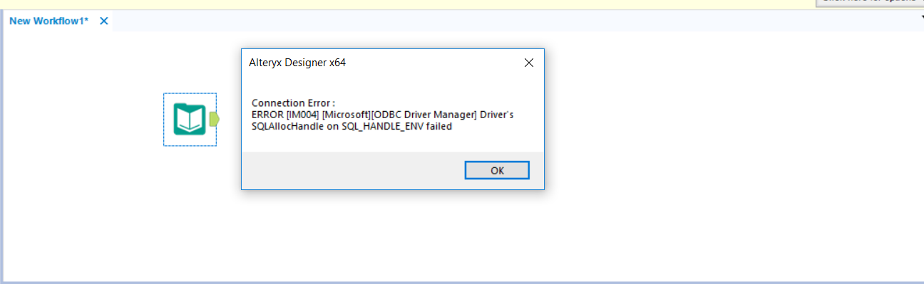 Solved Connection To SQL Server DB Error IM Alteryx Community